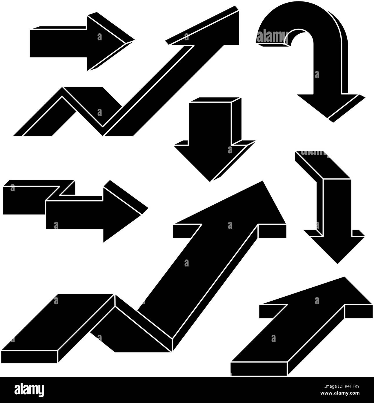 Arrows. Black outline icons set Stock Vector Image & Art - Alamy