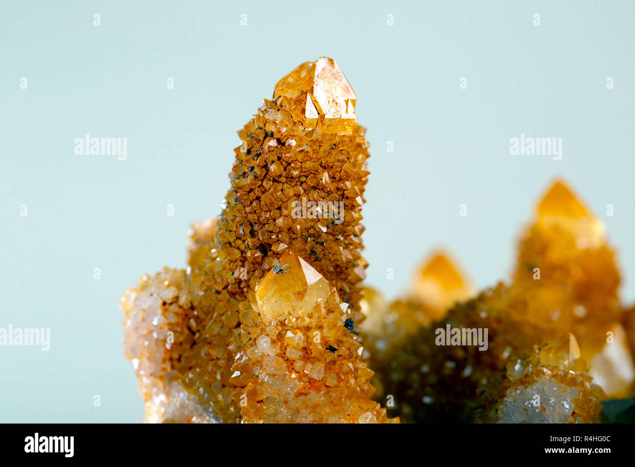 Golden citrine healing crystals. Stone quartz mineral specimen Stock ...