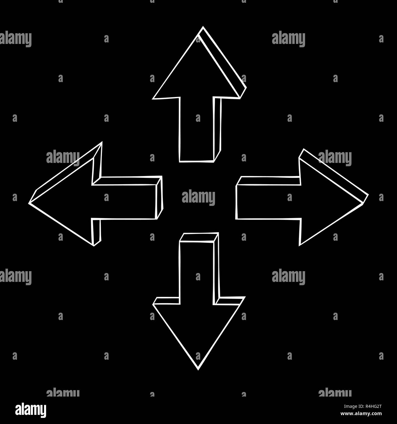 Four direction arrow hi-res stock photography and images - Alamy