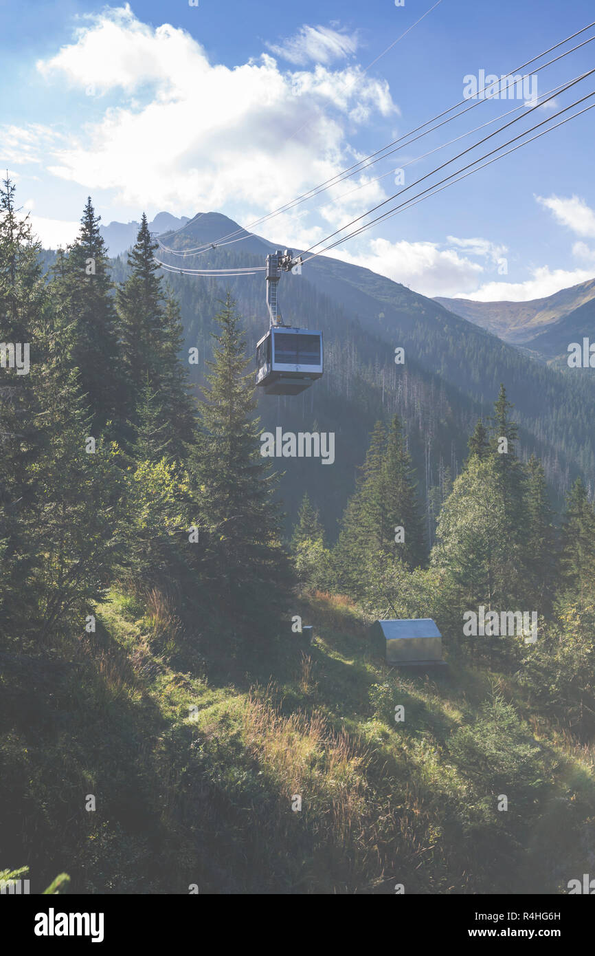 Cable car in Kasprowy Wierch peak in Tatra mountains, Poland Stock ...