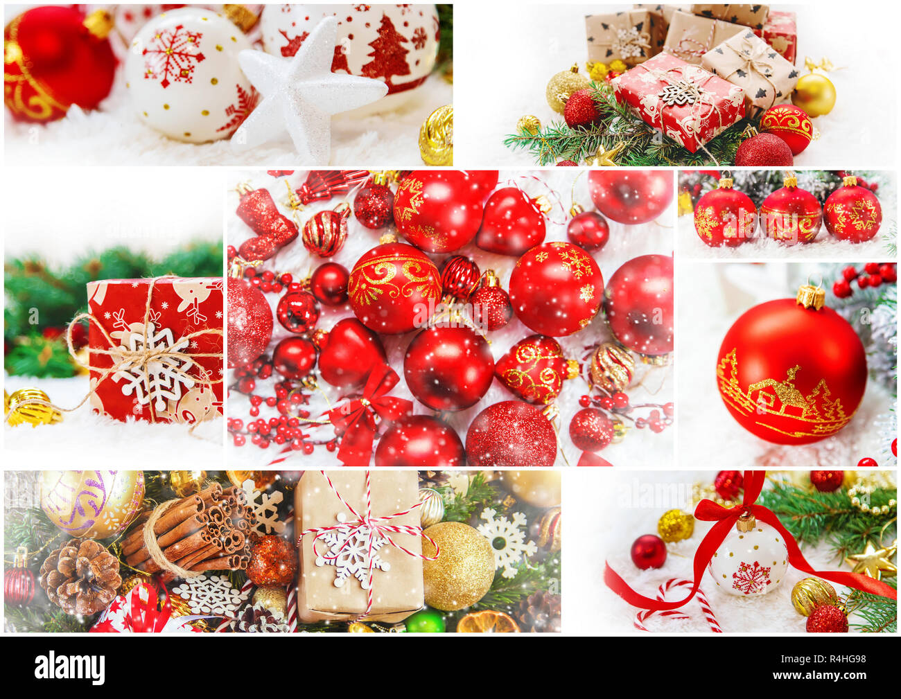 collage of Christmas pictures. Holidays and events. New year Stock ...