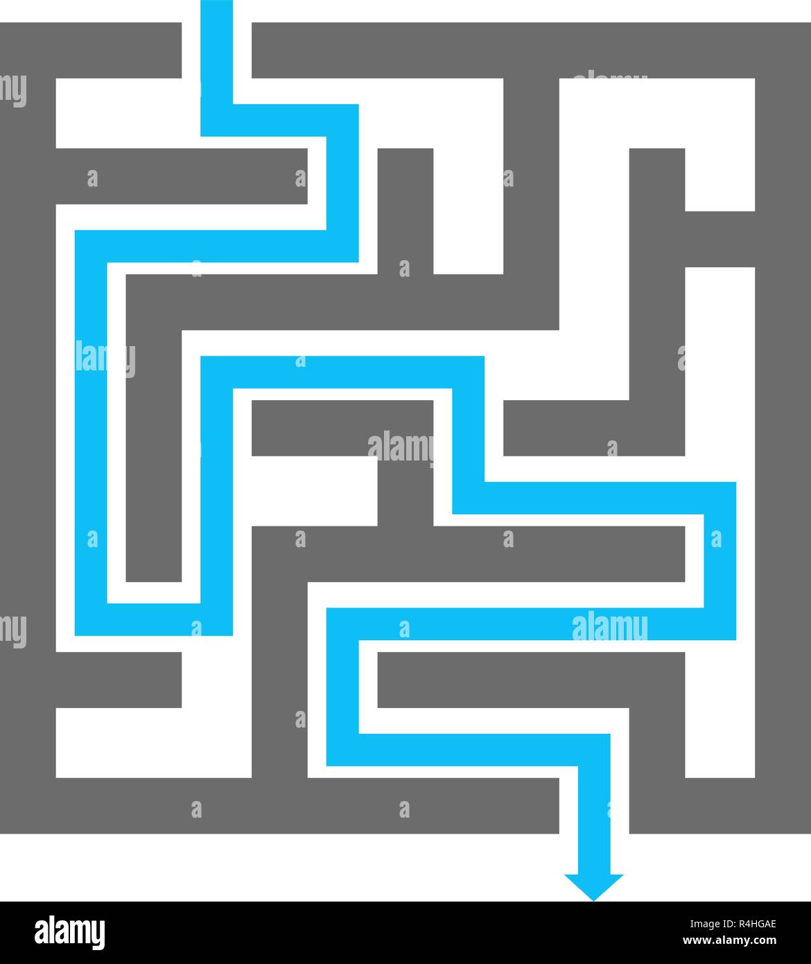 Maze labyrinth solution path Stock Vector Images - Alamy