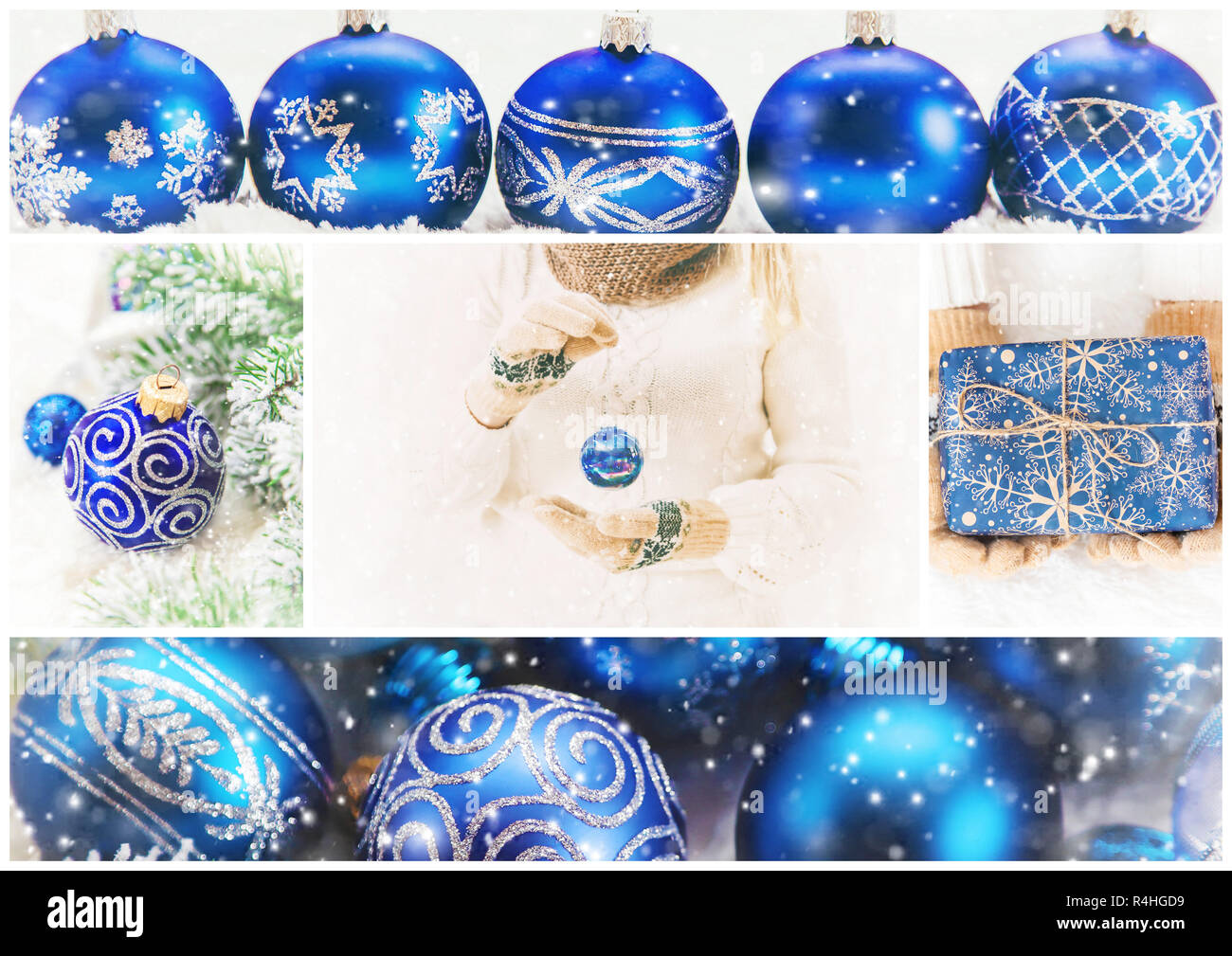 collage of Christmas pictures. Holidays and events. New year Stock ...