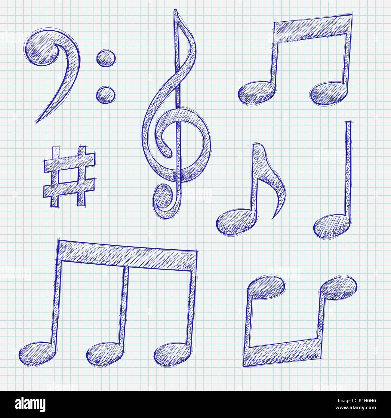 Music Notes Drawings In Pencil Music Notes 3dmusic 3d | Learn To