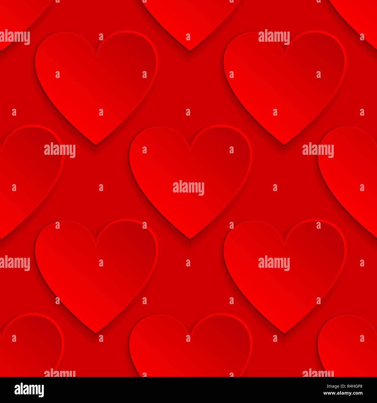 3d red hearts. Seamless pattern Stock Vector Image & Art - Alamy