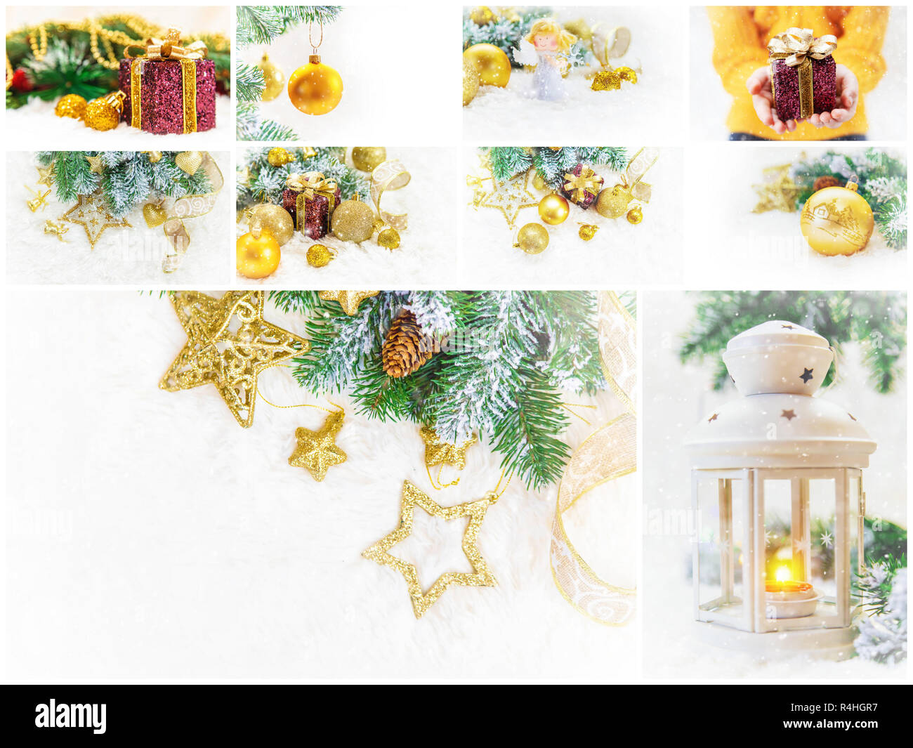 collage of Christmas pictures. Holidays and events. New year Stock ...