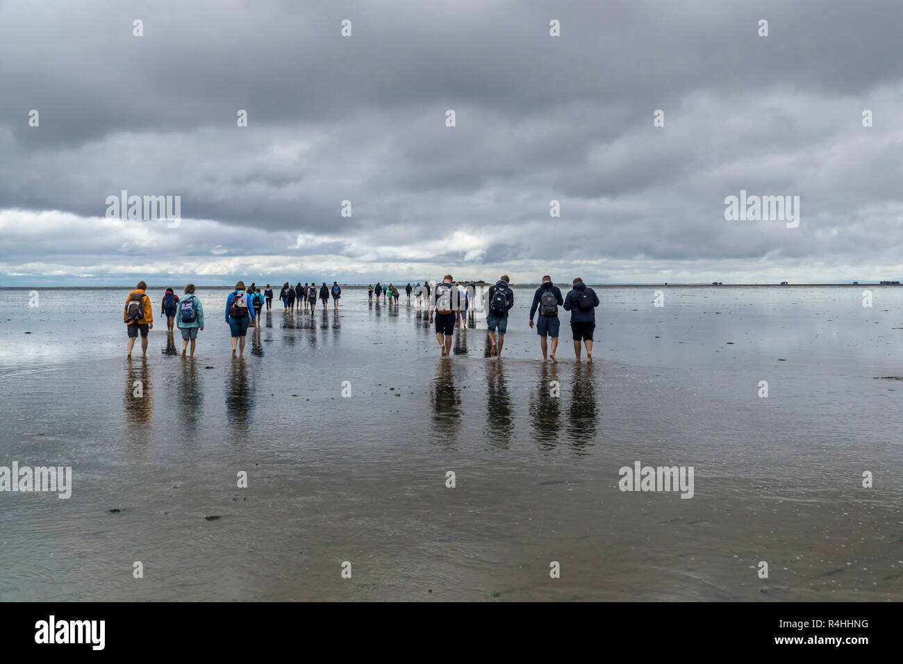 Nordfriesland, Watt wandering to the Hallig Oland, Wattwanderung zur ...