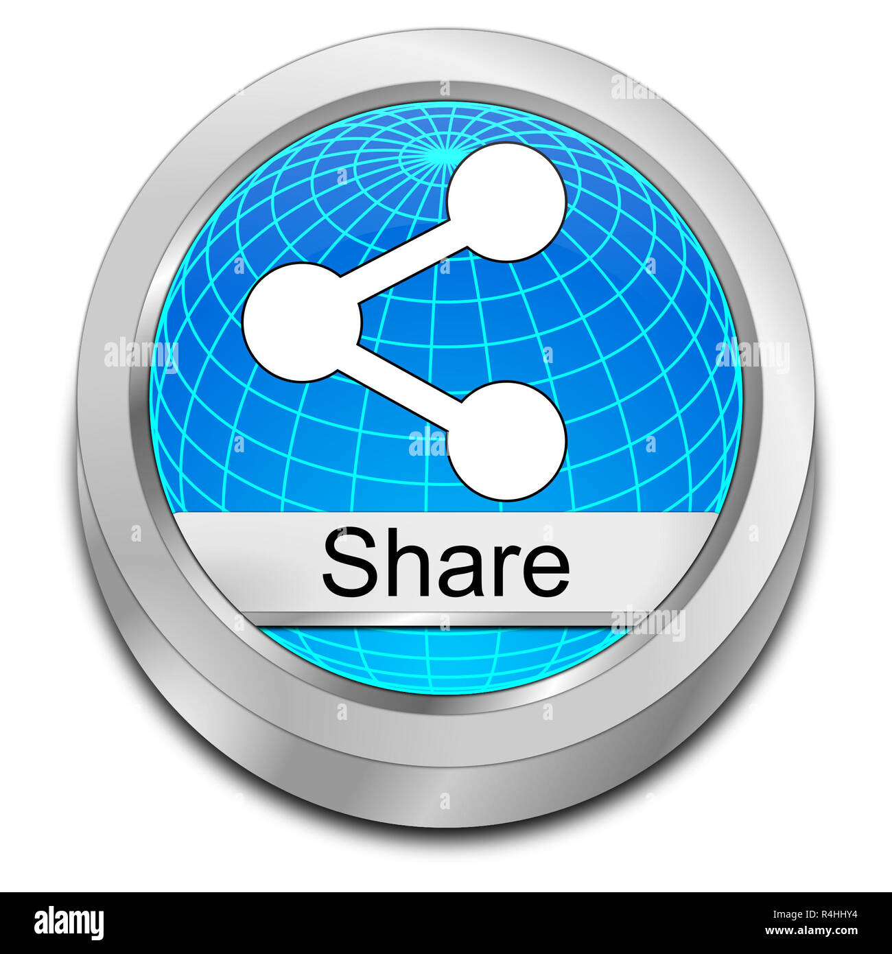 decorative blue Share Button â€“ 3d illustration Stock Photo - Alamy