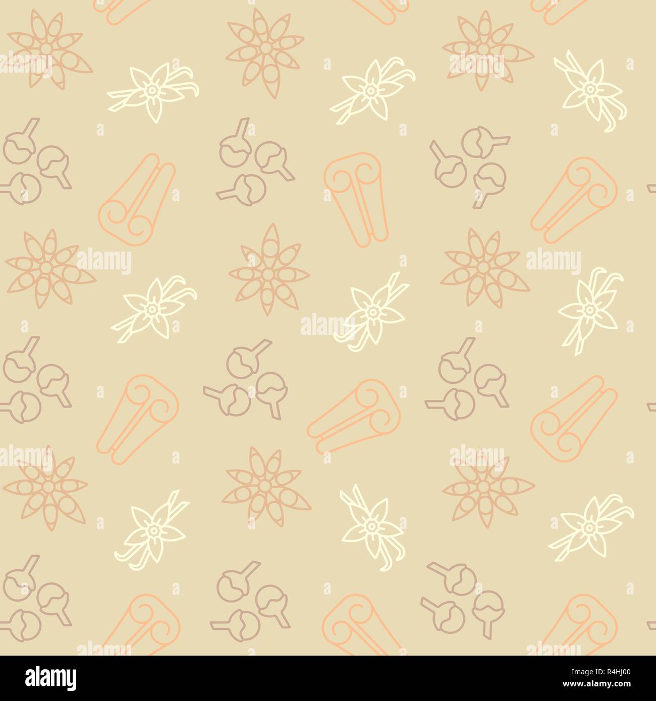 Christmas spices seamless background pattern vector illustration with ...