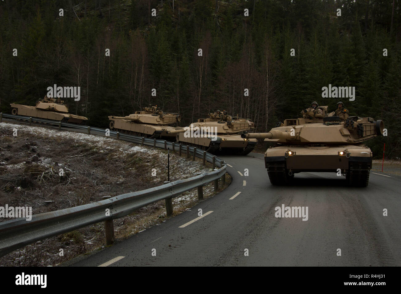 U.S. Marine Corps M1A1 Abrams tank with 2nd Tank Battalion, 2nd Marine ...