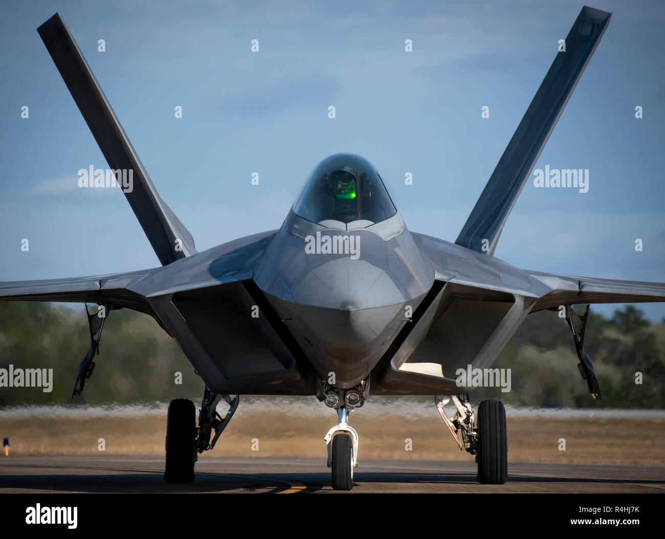 A 325th Fighter Wing F-22A Raptor taxis at Eglin Air Force Base, Fla ...