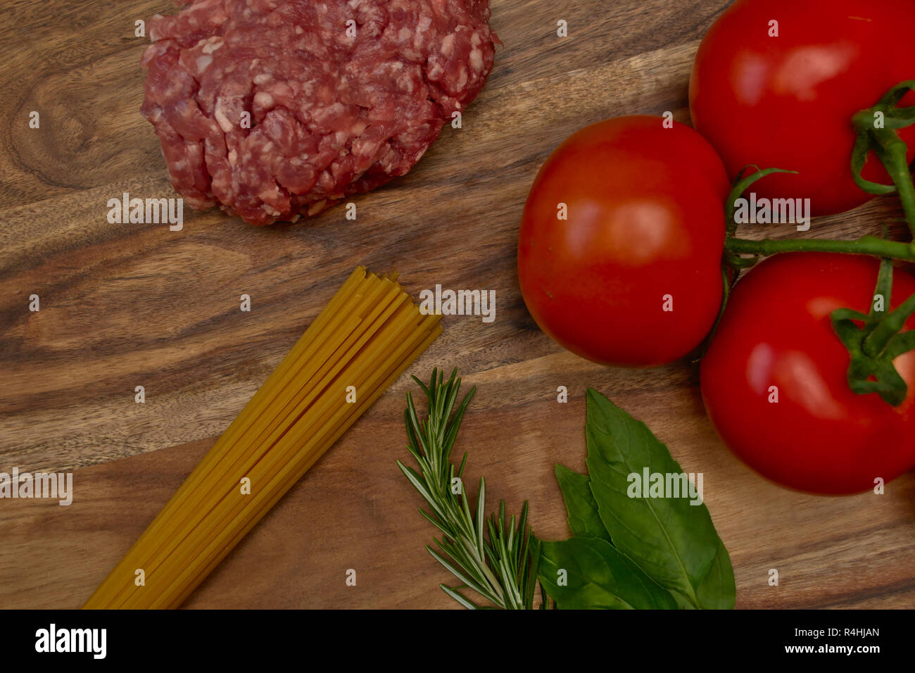 Spaghetti ingredients before cooking Stock Photo - Alamy