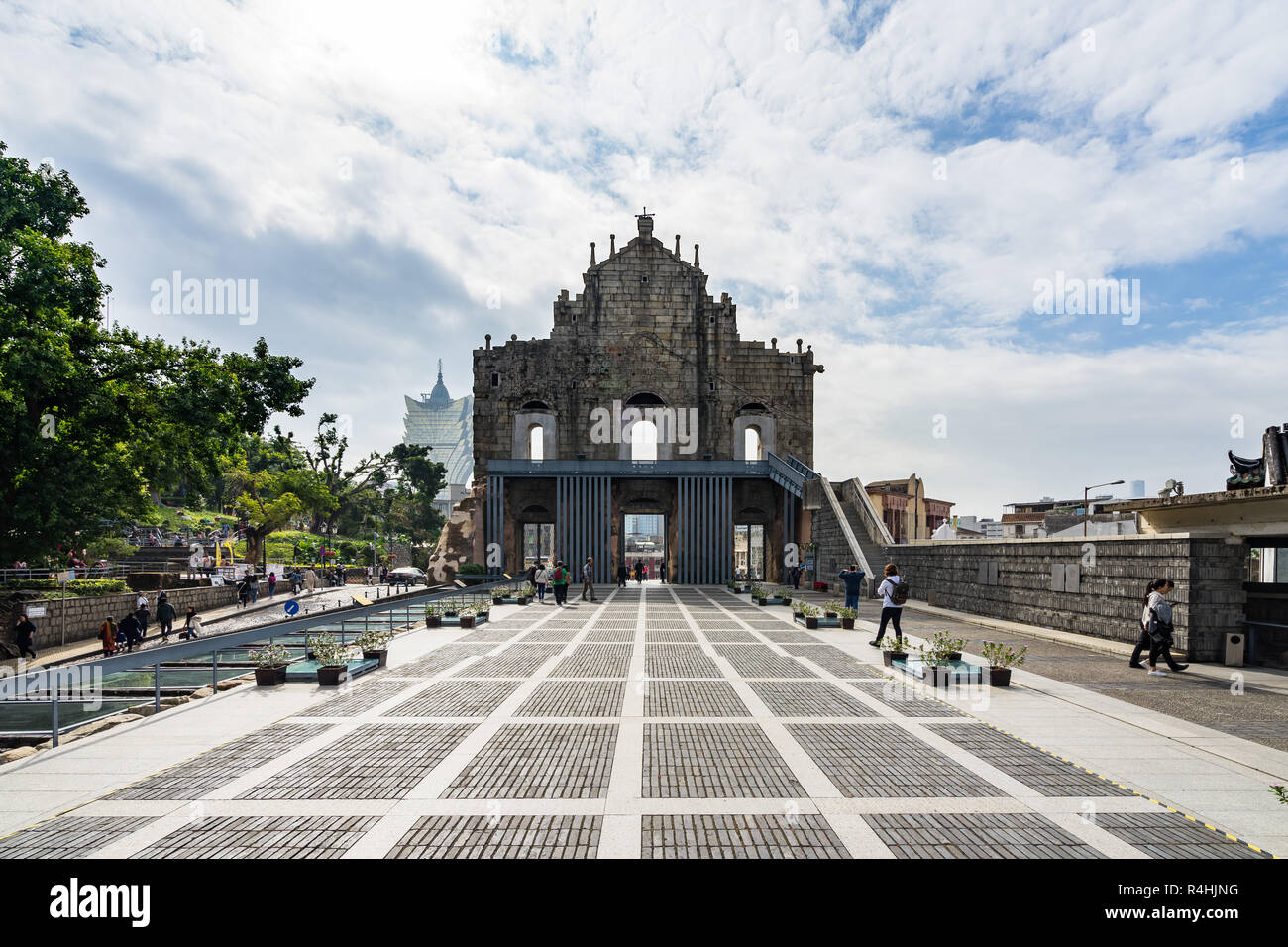 Back view of Ruins of St. Paul's cathedral, part of UNESCO World ...