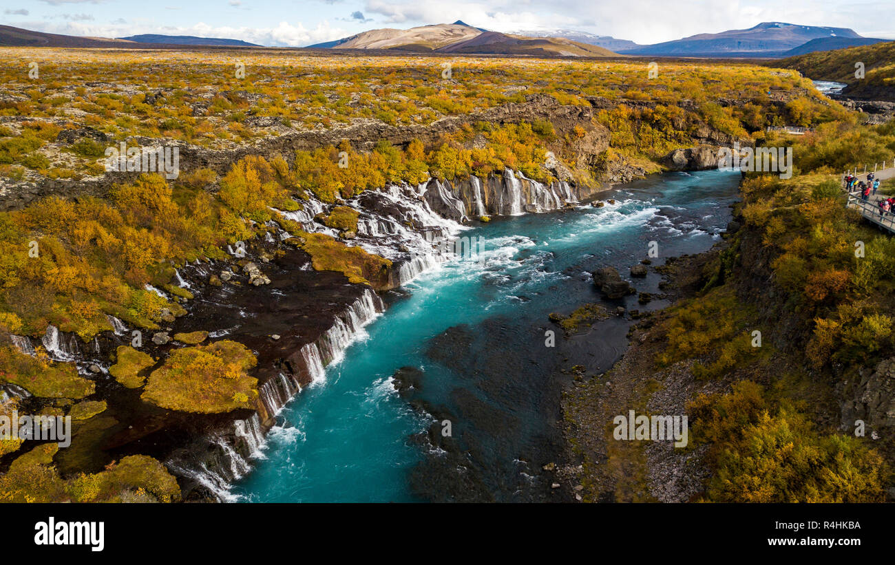 Hraunfossar famous waterfall in iceland hi-res stock photography and ...