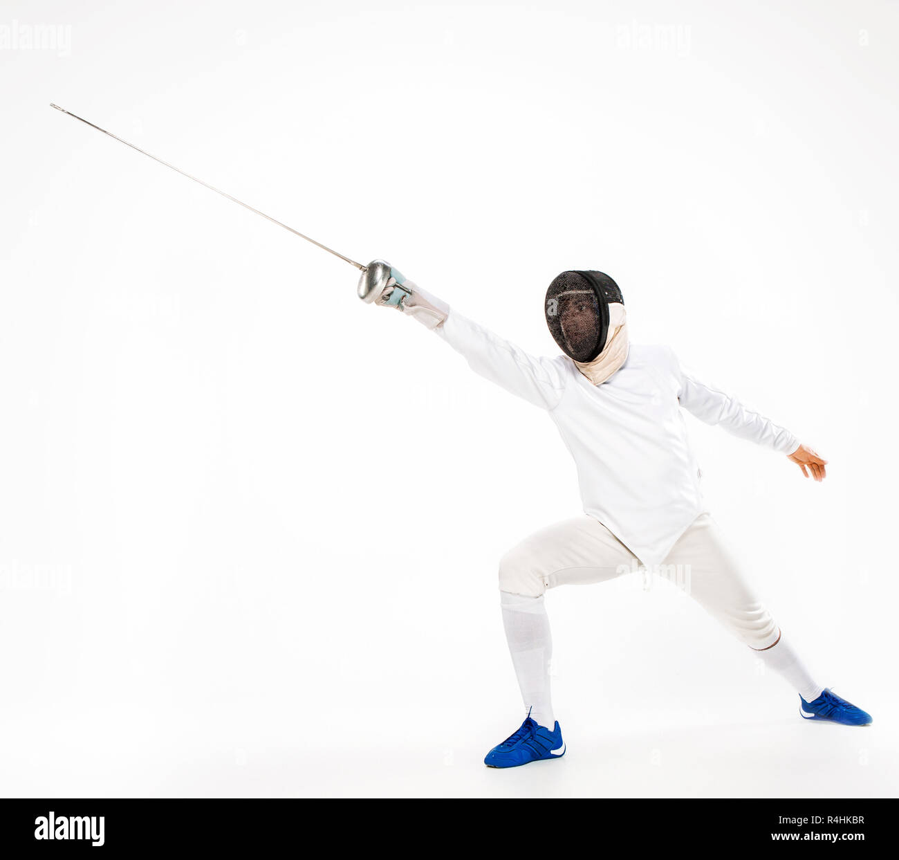Fencing male fencer practicing hi-res stock photography and images - Alamy
