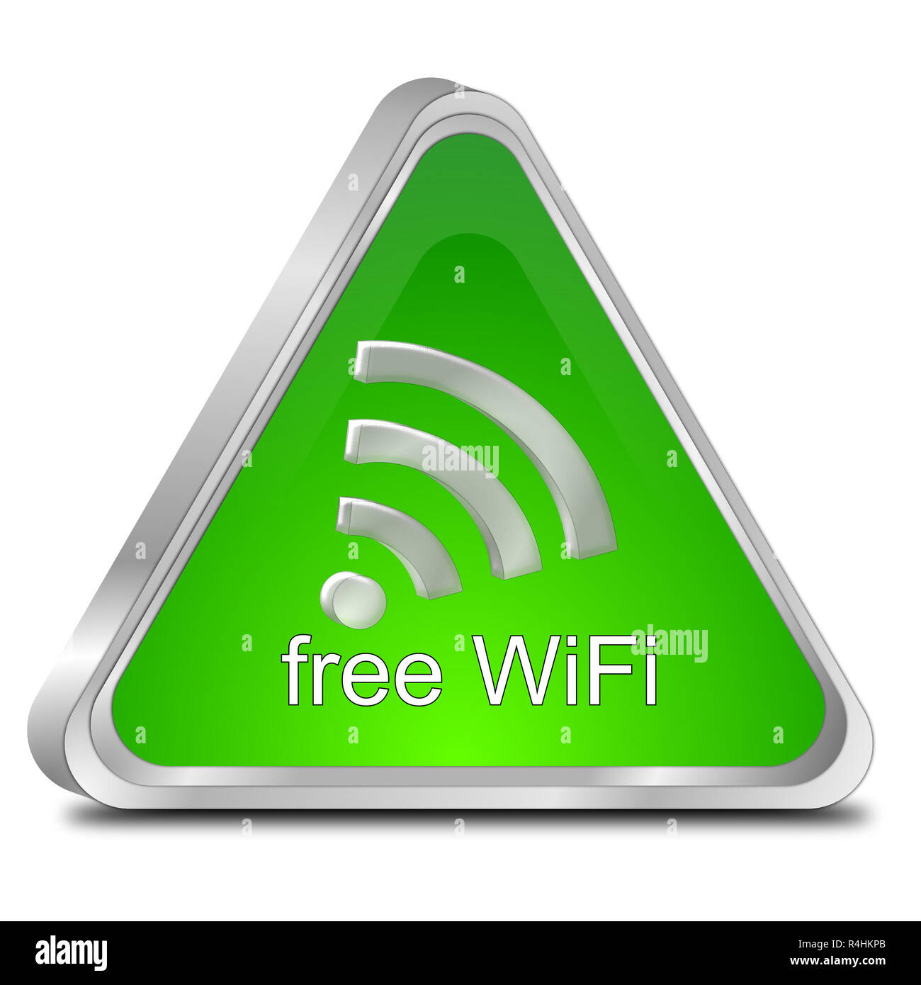 green free wireless WiFi button â€“ 3d illustration Stock Photo - Alamy