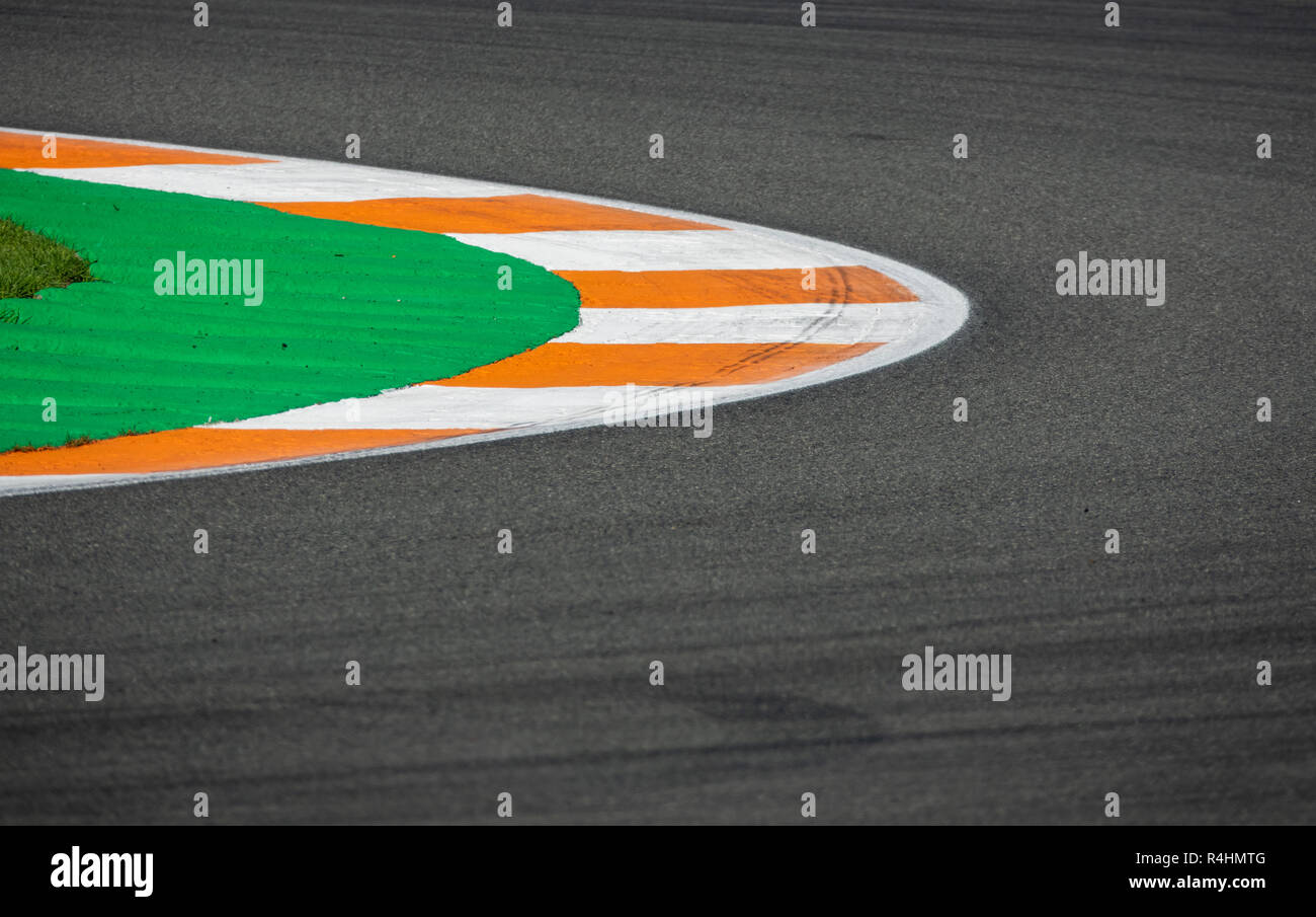 Grand prix race circuit curve detailed view Stock Photo - Alamy
