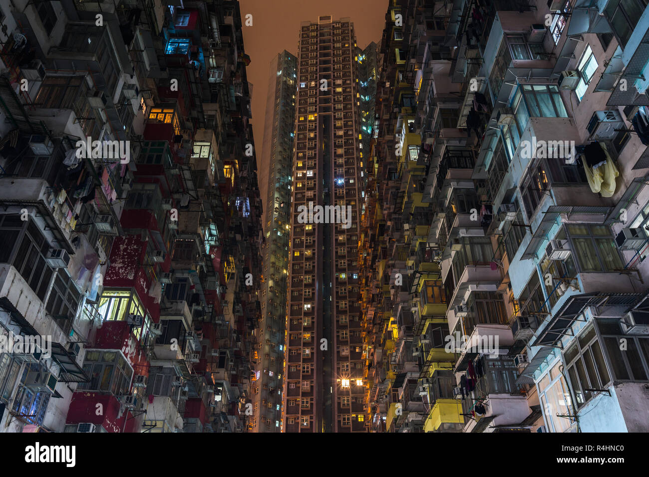 Night view of Montane Mansion or Yick Fat Building, know also as ...