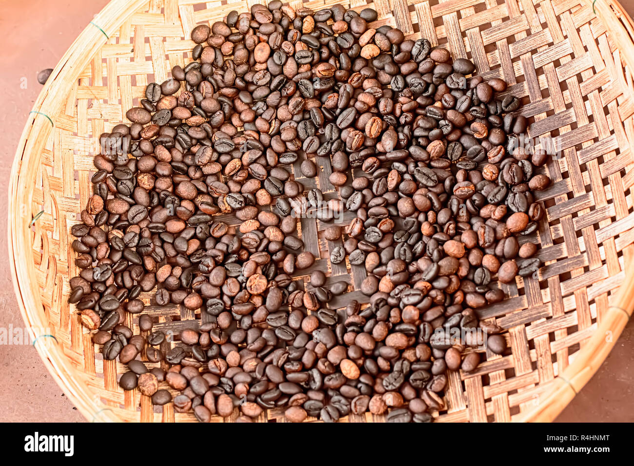 Coffee is on the threshing basket Stock Photo - Alamy