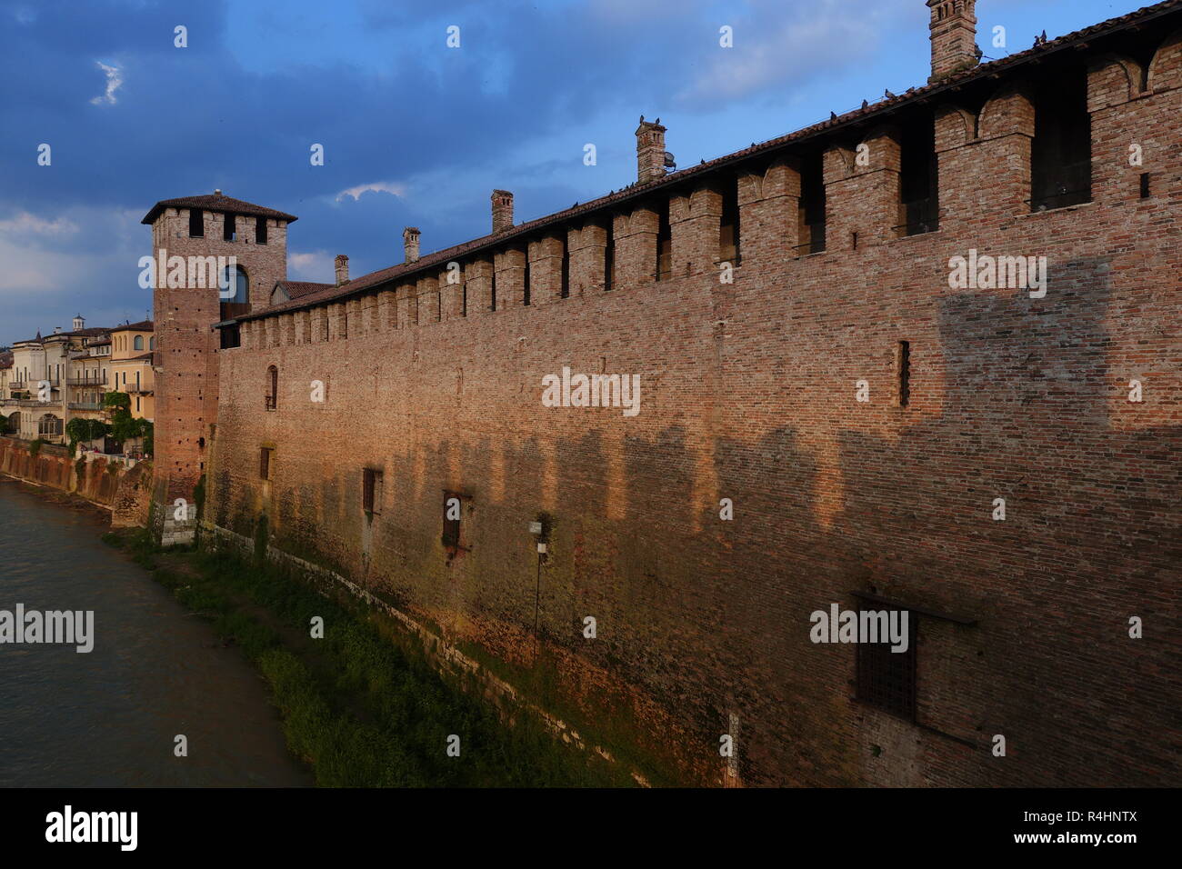 The Scaliger bridge leads to the Verona Scaliger fortress; Verona ...