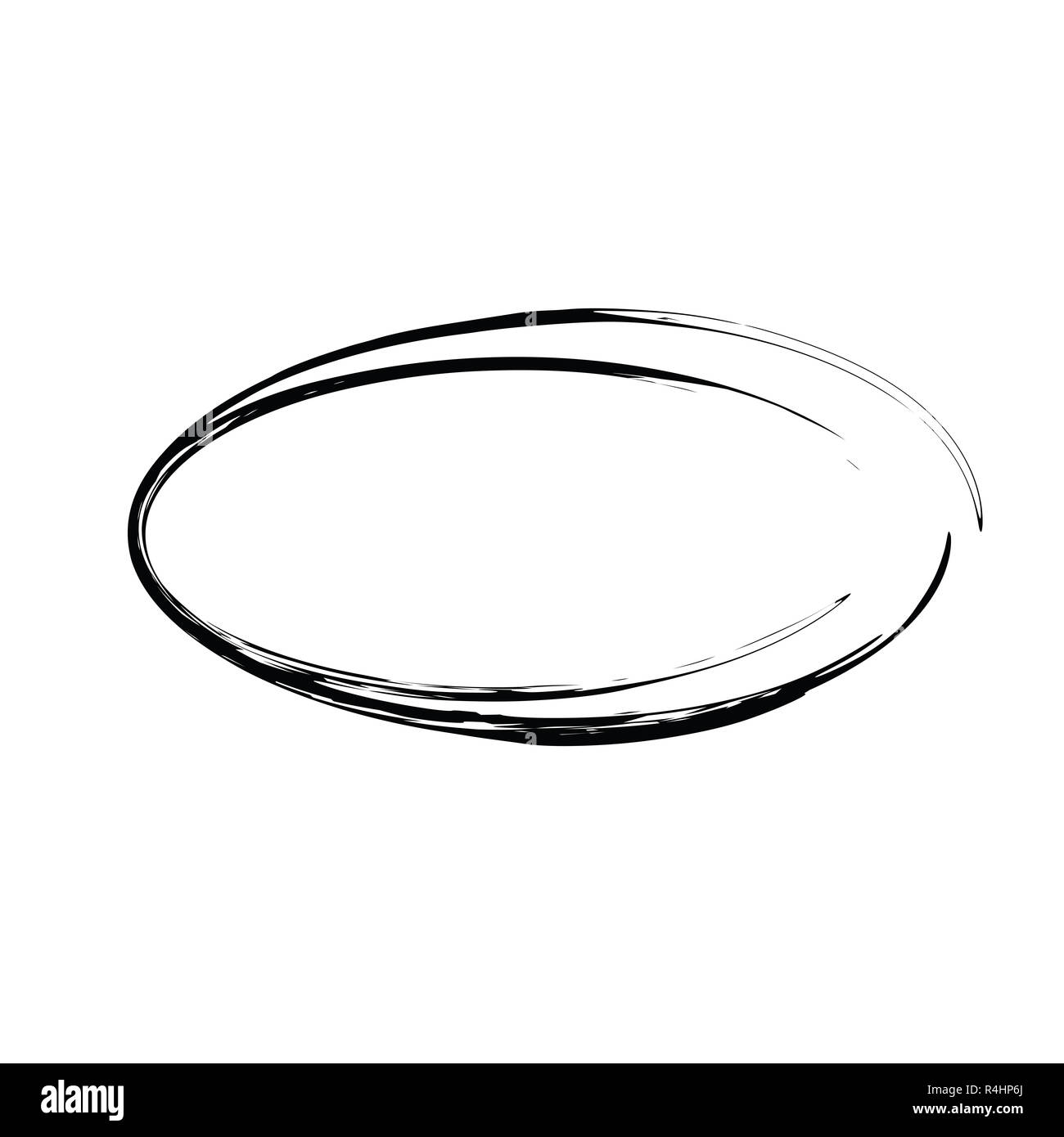 Grunge vector frame oval shape Stock Photo - Alamy