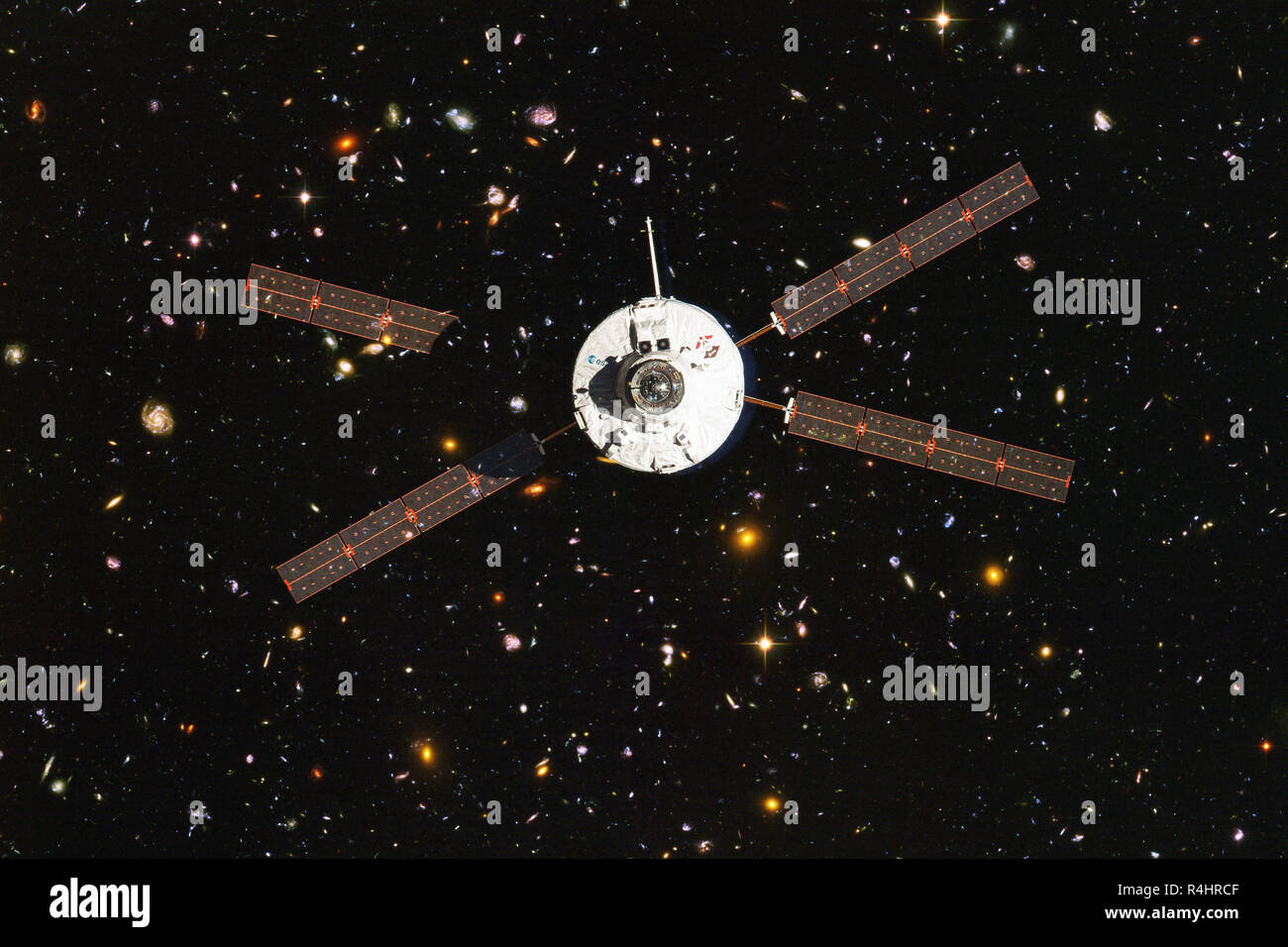 Spacecraft launch into space. Beauty of outer space. Billions of ...