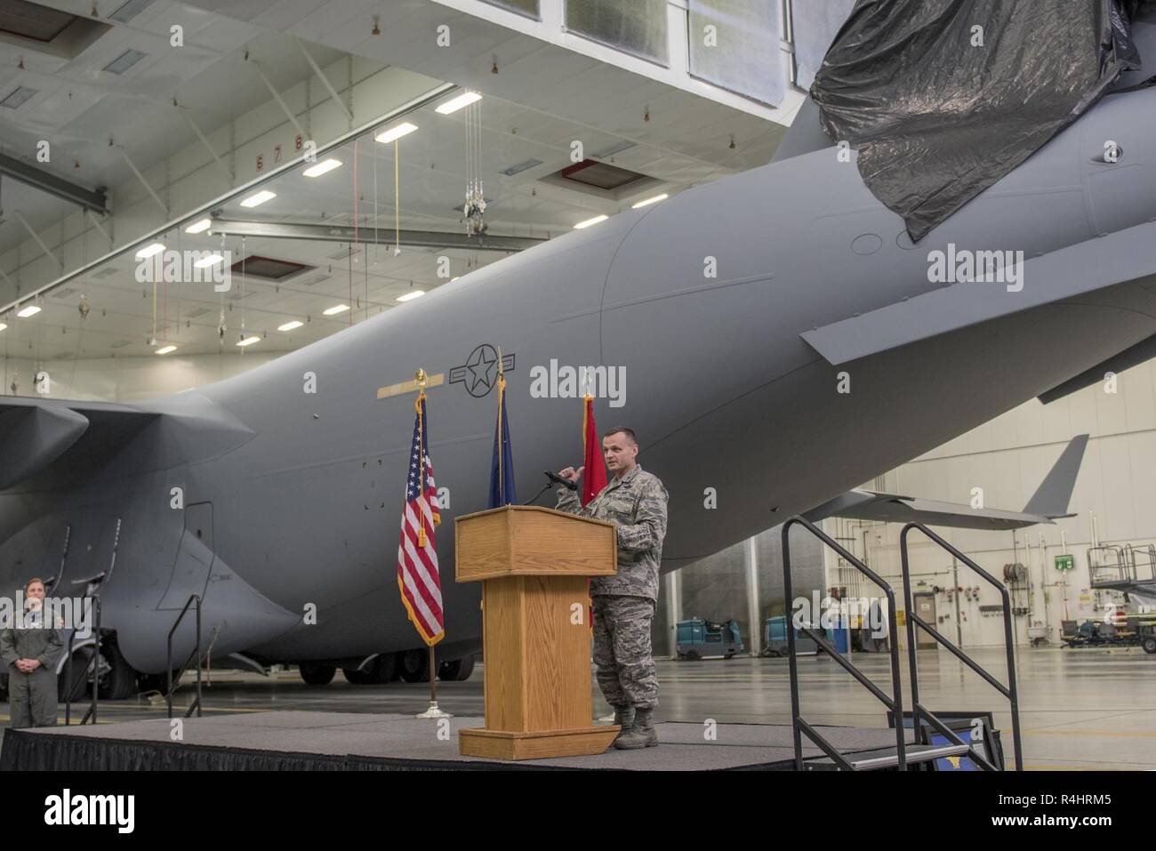 Brig. Gen. Darrin Slaten, commander of the 176th Wing, speaks of the ...