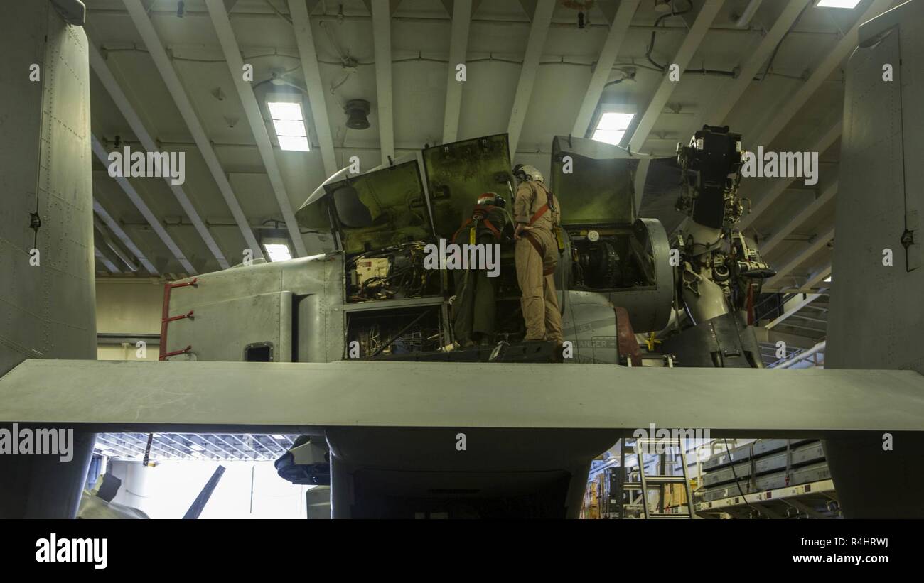 ARABIAN SEA – U.S. Marine Lance Cpl. Justin Gragan, a flight line ...
