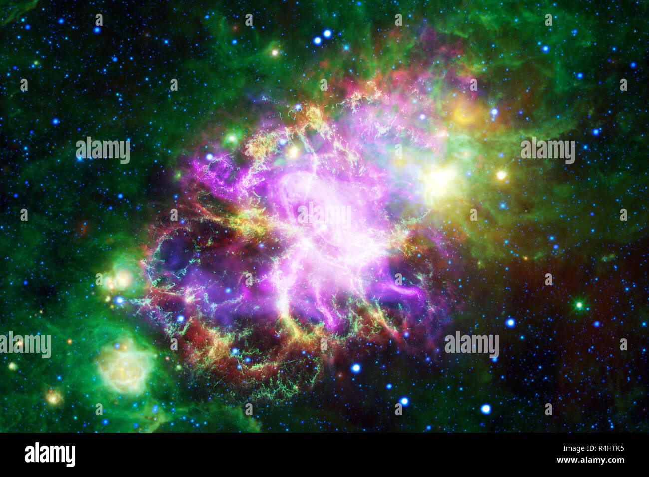 Cosmic landscape, colorful science fiction wallpaper with endless outer ...