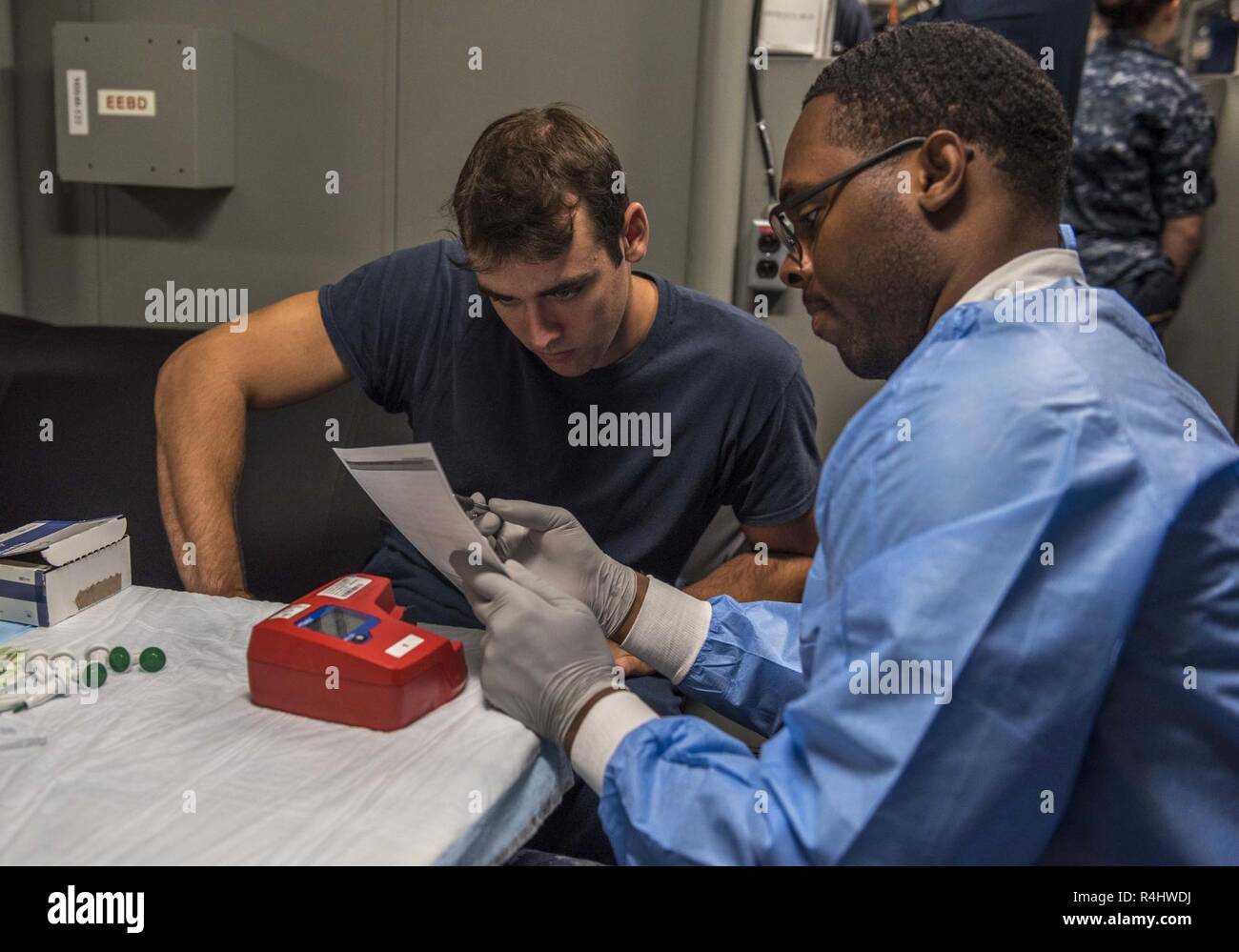 NORFOLK, Va. (Oct. 3, 2018) Machinist's Mate Zachary Smith, left, from ...