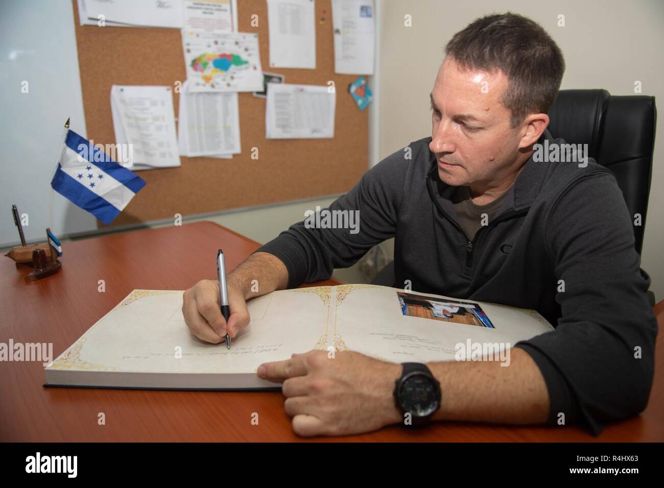 TEGUCIGALPA, Honduras (Oct. 1, 2018) Capt. Brian J. Diebold, commodore ...