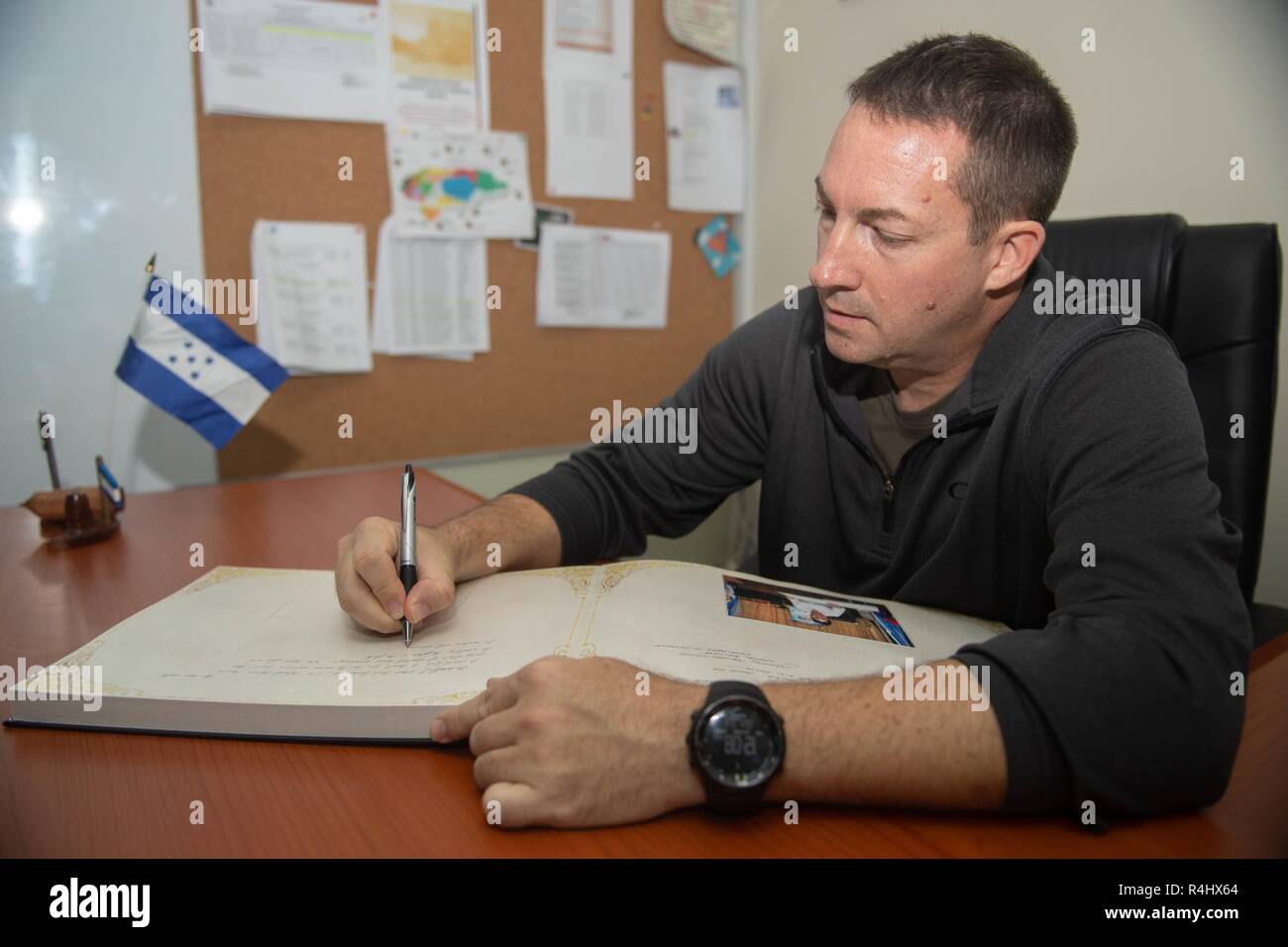TEGUCIGALPA, Honduras (Oct. 1, 2018) Capt. Brian J. Diebold, commodore ...