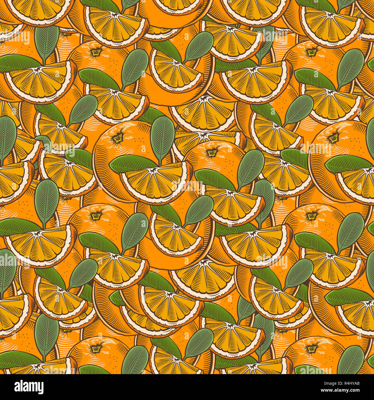 Vintage Orange Seamless Pattern Stock Photo - Alamy