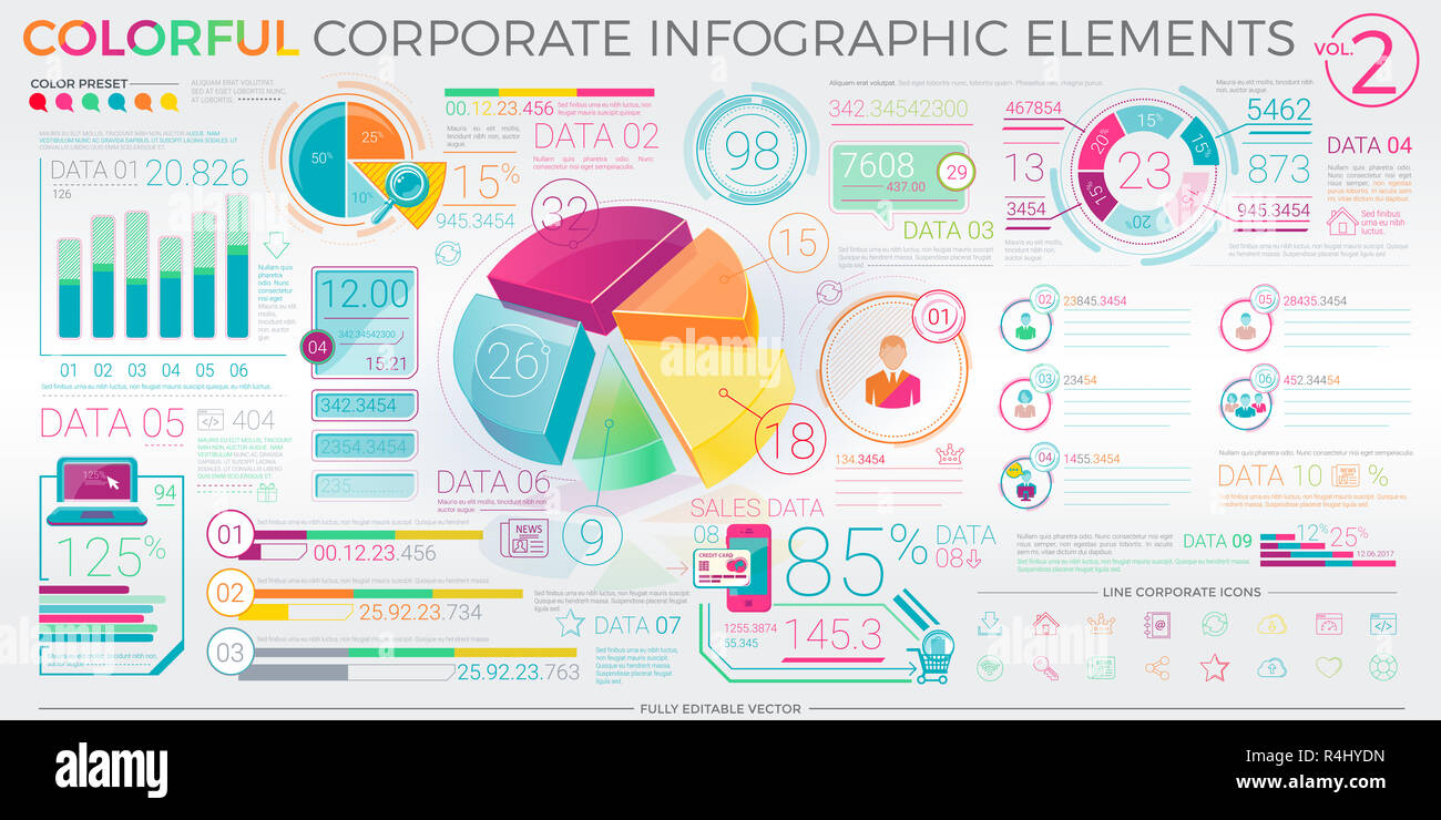 Colorful Corporate Infographic Elements Stock Photo - Alamy
