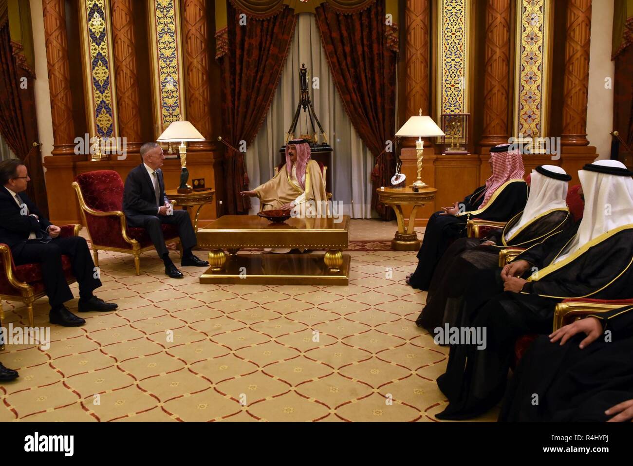 U.S. Secretary of Defense James N. Mattis meets with Bahrain’s King ...