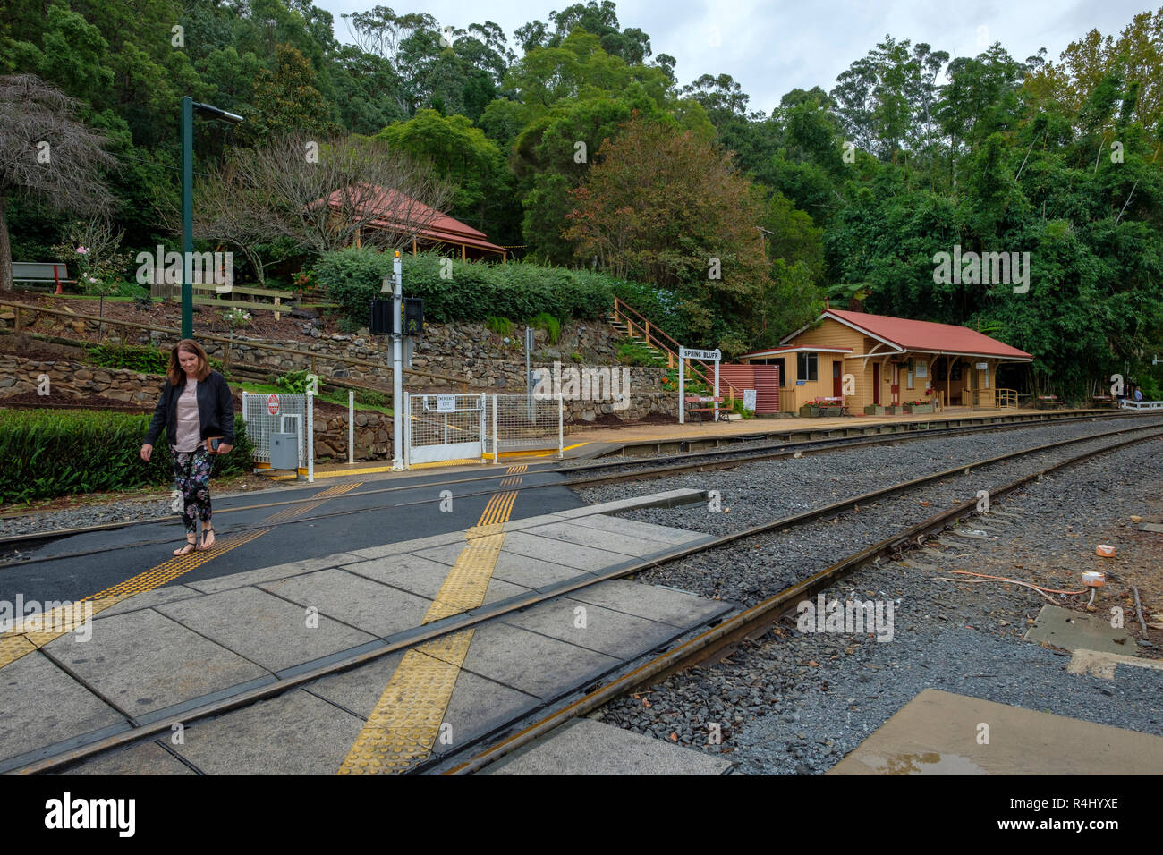 At Spring Bluff Railway Station Stock Photo - Alamy