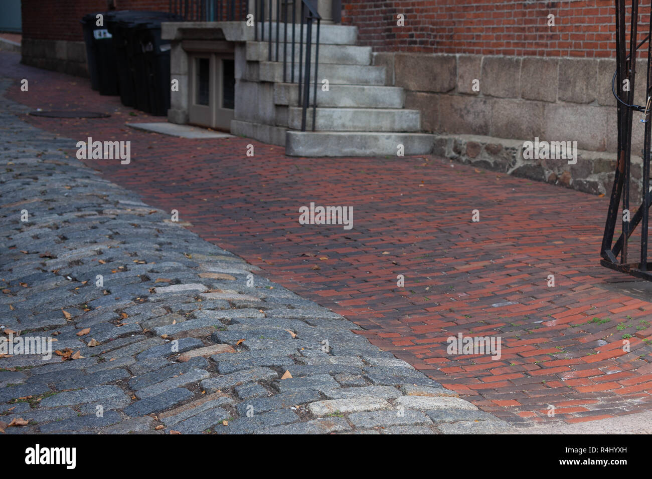 Brick sidewalk on Beacon Street, Back Bay, Boston, Massachusetts, USA ...
