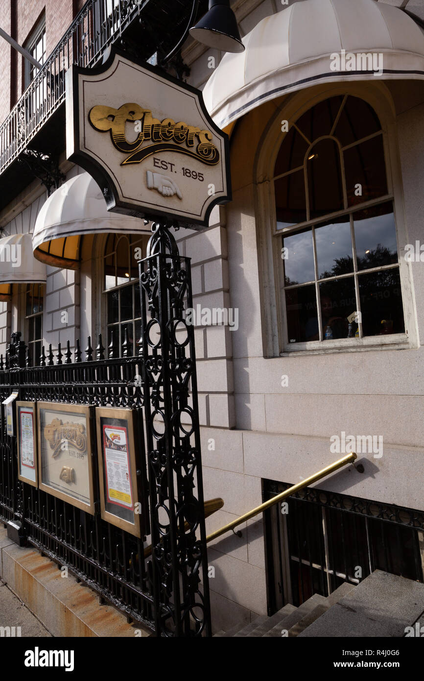 The Cheers Bar on Beacon Street, Back Bay, Boston, Massachusetts, USA ...