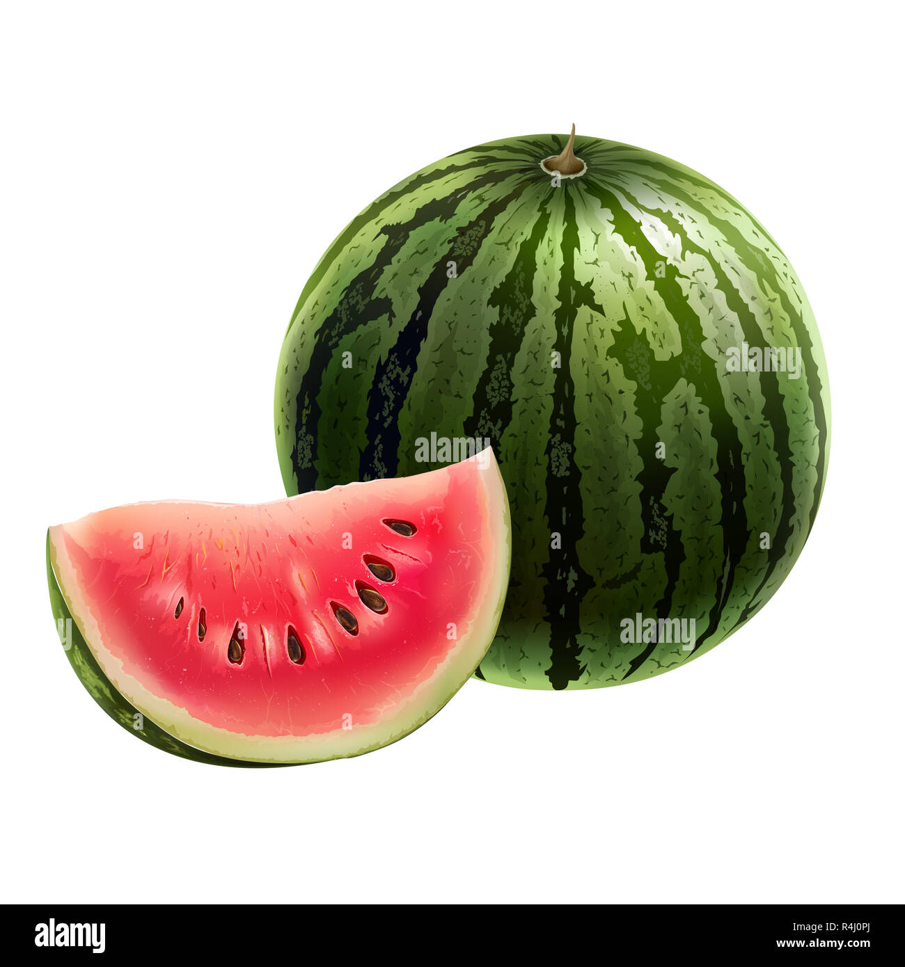 Watermelon on white background Stock Photo - Alamy