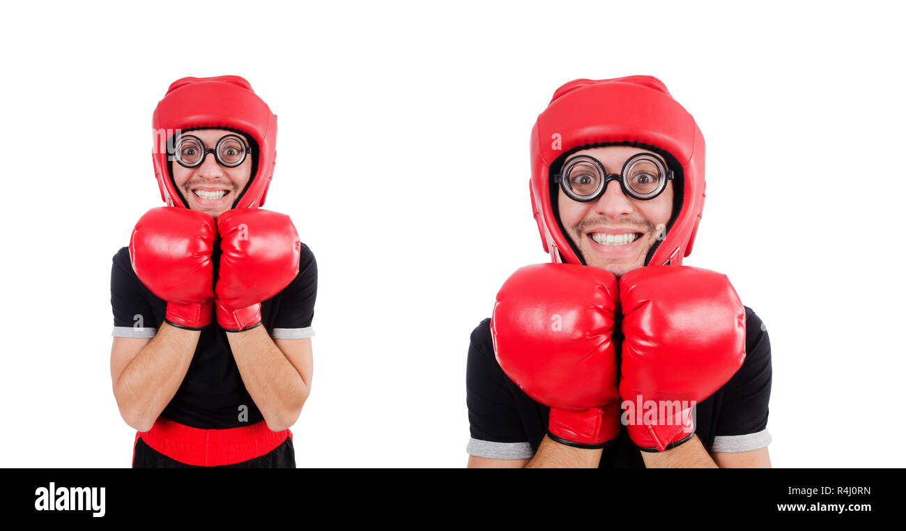 Funny boxer isolated on the white Stock Photo - Alamy