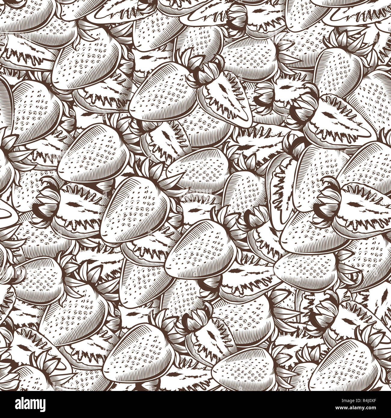 Strawberry pattern engraving hi-res stock photography and images - Alamy