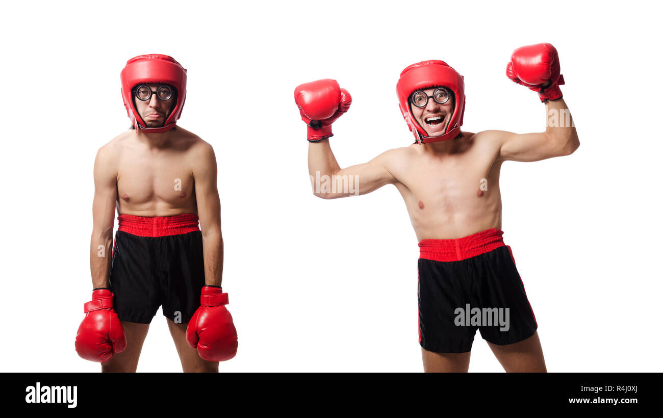 Funny boxer isolated on the white Stock Photo - Alamy