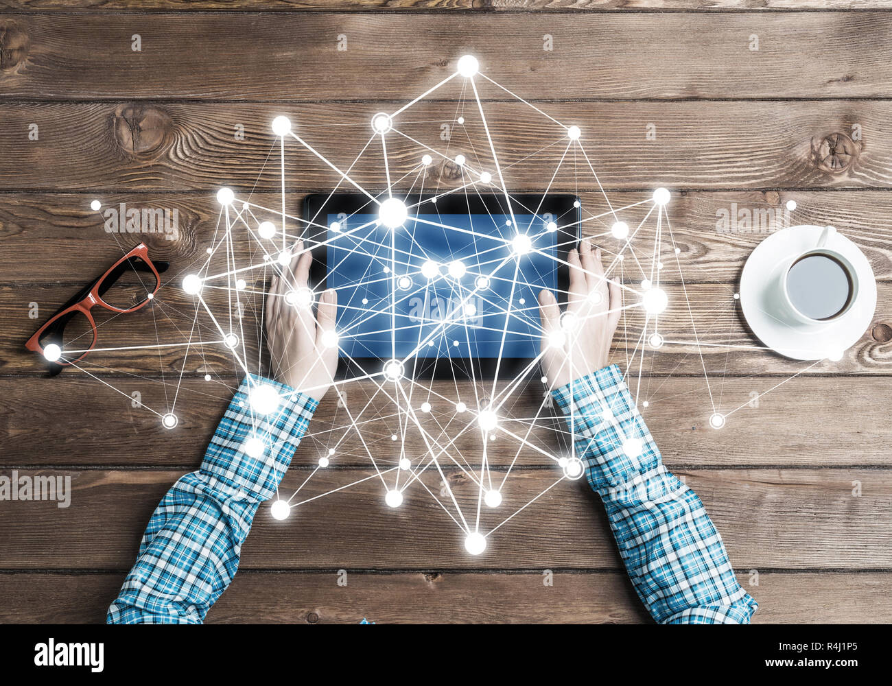 Concept of social communication and networking with social connection ...