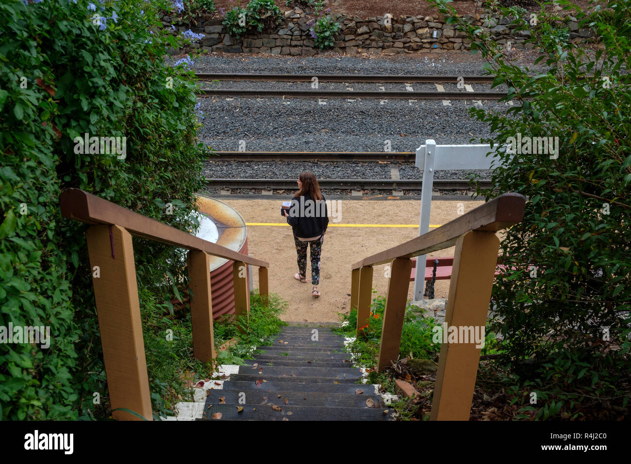 At Spring Bluff Railway Station Stock Photo - Alamy