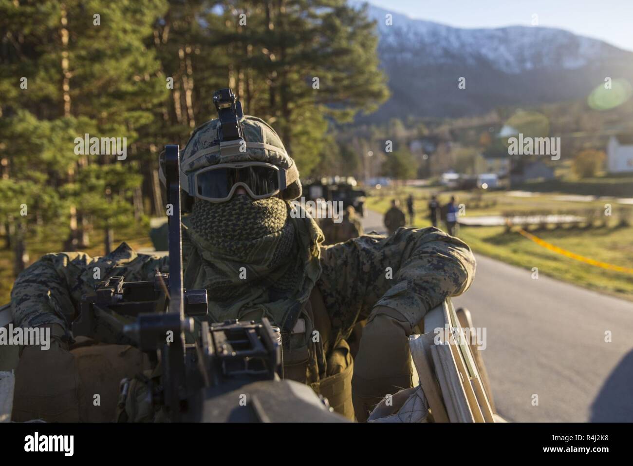 Lance Cpl. Anthony Cardella prepares for a convoy during Trident ...