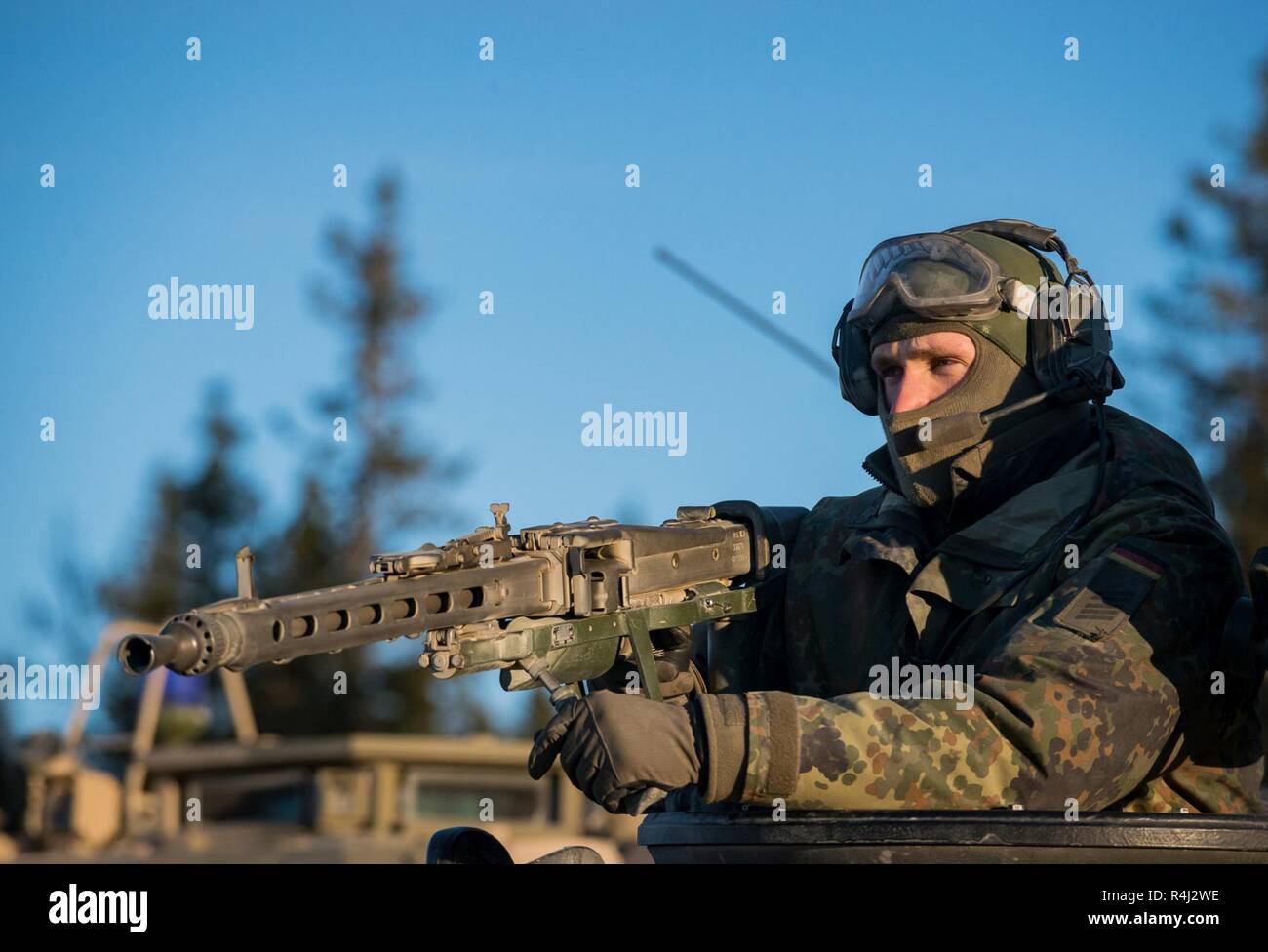 A German Corporal with the NATO Readiness Joint Task Force trains with ...