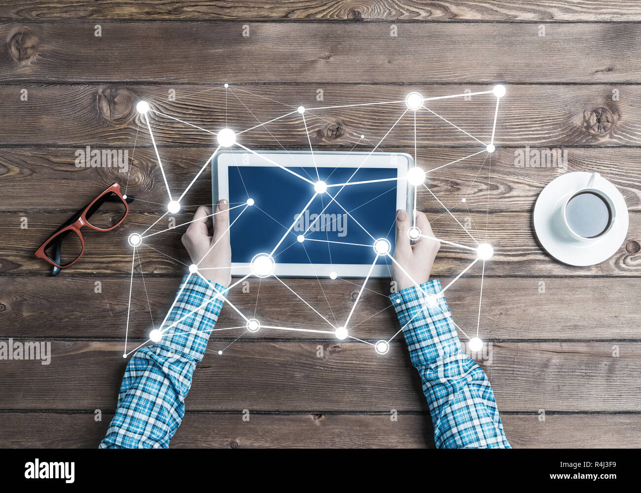 Concept of social communication and networking with social connection ...