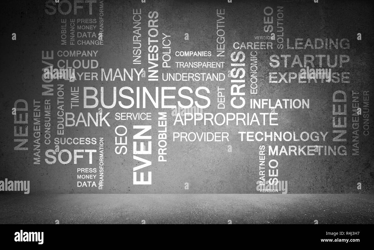 Collage of business conceptual words Stock Photo - Alamy