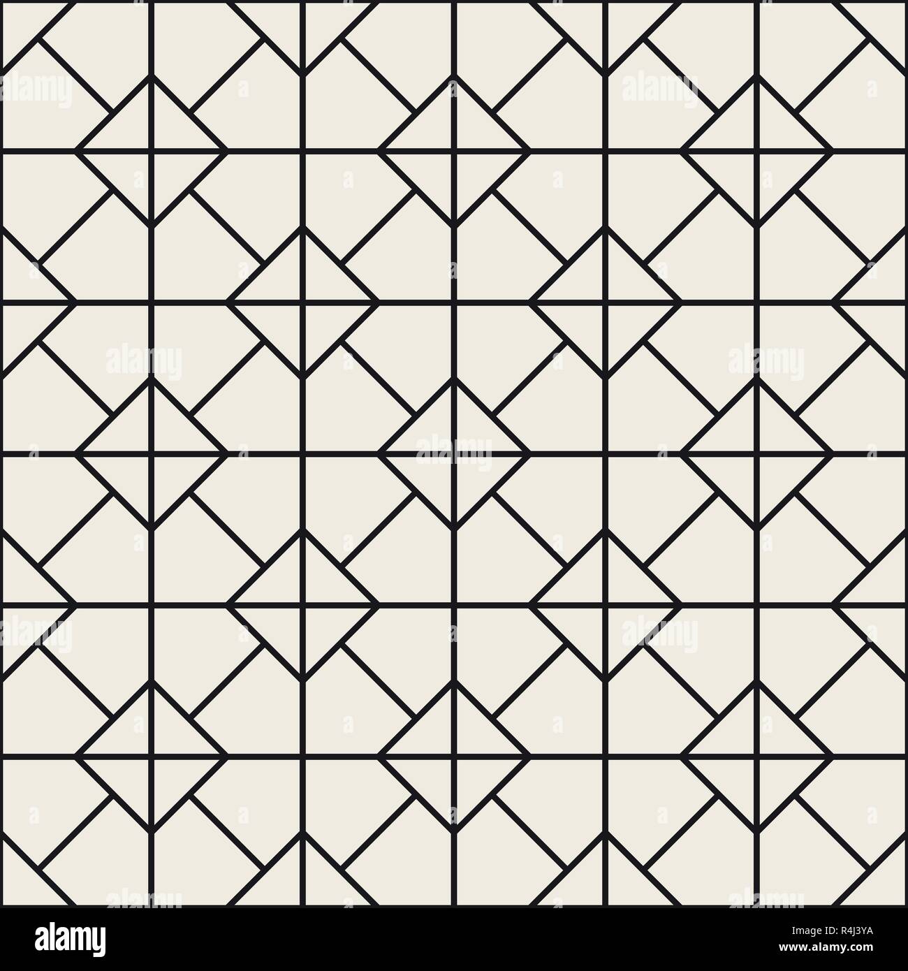 Vector seamless pattern. Repeating geometric rhombus tiles. Monochrome ...