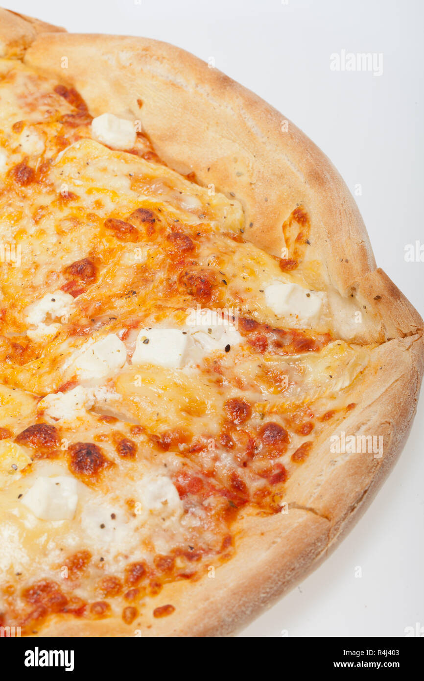 delicious italian pizza isolated over white background Stock Photo - Alamy